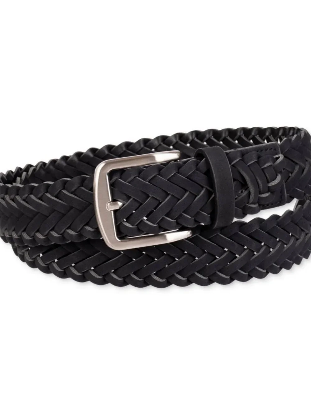 Club Room | Accessories | Club Room Mens Fauxsuede Braided Belt Black M ...